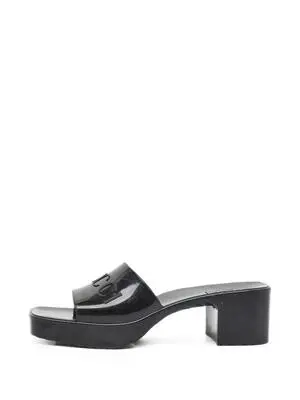 Gucci Logo Platform Sandals - Black