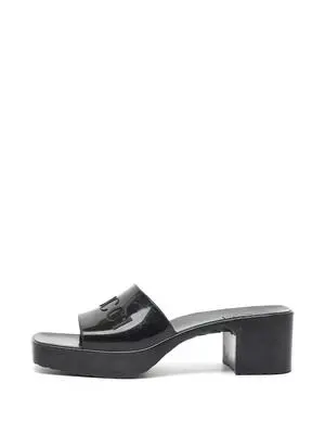 Gucci Logo Platform Sandals - Black