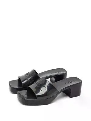 Gucci Logo Platform Sandals - Black