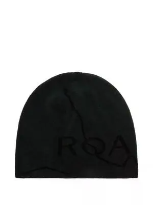 ROA Logo-intarsia Beanie Hat - Green