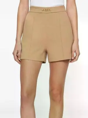 Elisabetta Franchi High-waisted Crepe Shorts - Neutrals