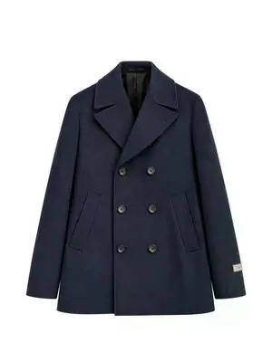 Canali Double-breasted Pea Coat - Blue