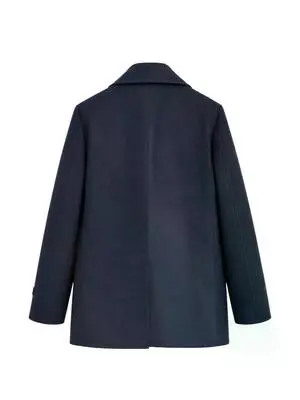 Canali Double-breasted Pea Coat - Blue