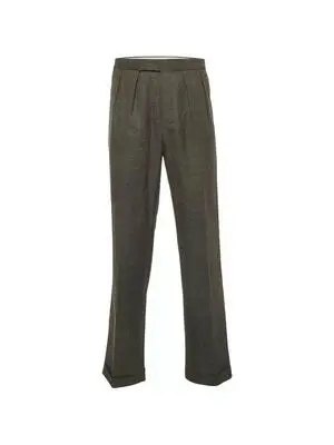 Etro Pleated Wool Trousers - Grey
