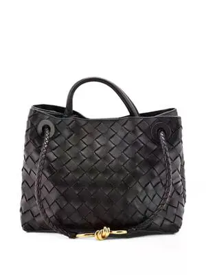 Bottega Veneta Andiamo Top Handle Bag Intrecciato Nappa Small Satchel - Brown