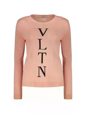 Valentino Garavani Vltn Intarsia-knit Sweater - Pink