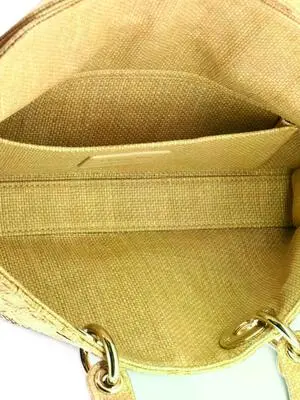 Dior Lady D-joy Bag Cannage Embroidered Raffia Medium Tote Bag
