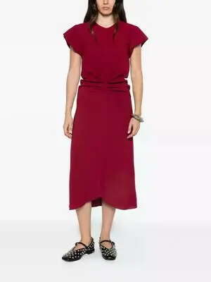 Isabel Marant Étoile Terena Gathered Cap-sleeve Midi Dress - Red