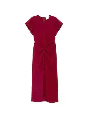 Isabel Marant Étoile Terena Gathered Cap-sleeve Midi Dress - Red