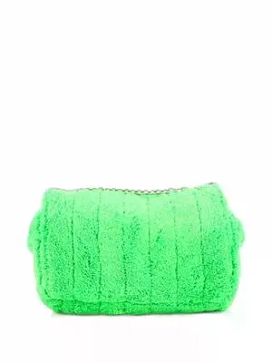 Balenciaga Monaco Chain Flap Quilted Terry Cloth Mini Shoulder Bag - Green