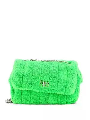 Balenciaga Monaco Chain Flap Quilted Terry Cloth Mini Shoulder Bag