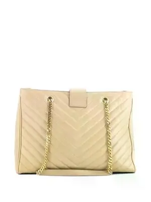 Saint Laurent Classic Monogram Shopper Matelasse Chevron Leather Large Tote Bag