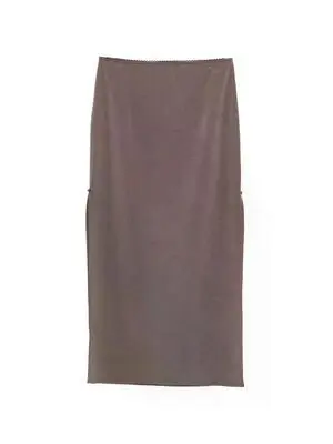 SAMUEL GUÌ YANG Logo-patch Side-slit Skirt - Neutrals