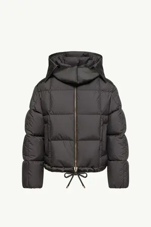 Moncler Legerete Square-quilted Hooded Short Down Jacket - Black