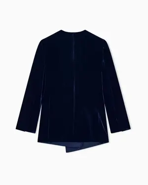 Giorgio Armani Blazer Velvet With Asymmetrical Closure And Leather Tassels
