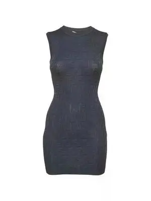 Fendi Ff Monogram Sleeveless Mini Dress - Blue