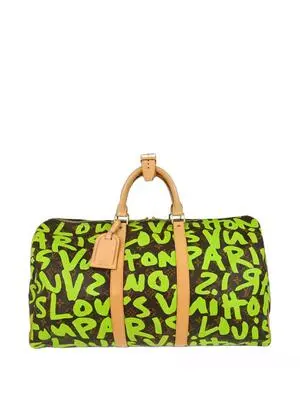 LOUIS VUITTON 50 Graffiti Keepall Monogram Duffle Bag