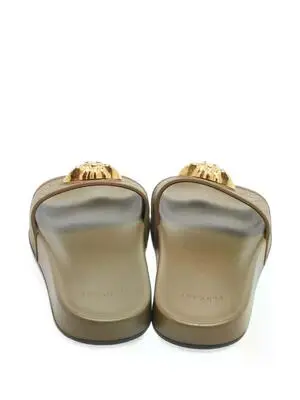 Versace Palazzo Logo-pattern Slides - Brown