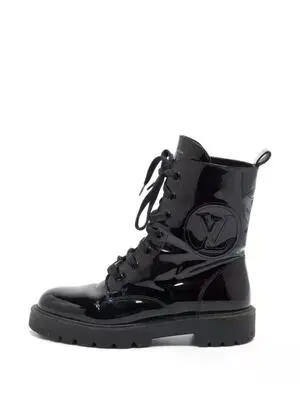 LOUIS VUITTON Territory Flat Ranger Combat Boots - Black