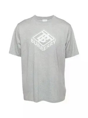 Burberry Logo-print Cotton T-shirt - Grey
