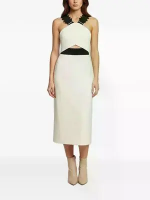 SELF-PORTRAIT Cut-out Zig-zag Trim Midi Dress