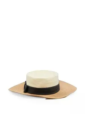 Gucci Bow Boater Hat - Neutrals