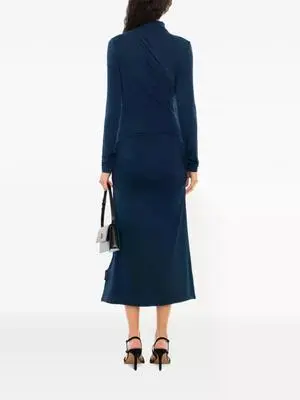Off-White Draped Turtleneck Midi Dress