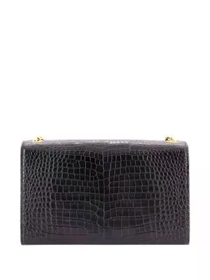 Saint Laurent Classic Monogram Tassel Crocodile Embossed Leather Medium Crossbody Bag