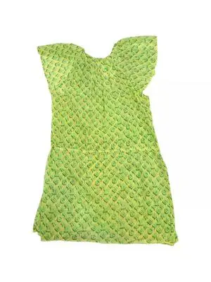 LOUIS VUITTON Leopard-print Ruffled Mini Dress - Yellow