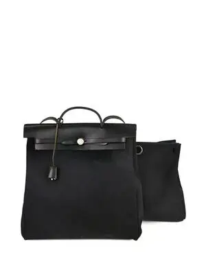 Hermès 1999 Mm Herbag Toile Officier Two In One Handbag