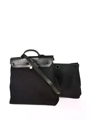 Hermès 1999 Mm Herbag Toile Officier Two In One Handbag