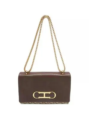 Carolina Herrera Initials Insignia Canvas Shoulder Bag - Brown
