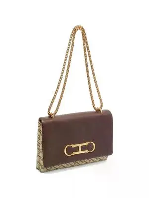 Carolina Herrera Initials Insignia Canvas Shoulder Bag