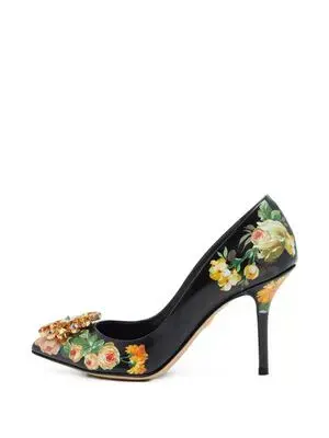 Dolce & Gabbana Bellucci Floral-print Heeled Pumps