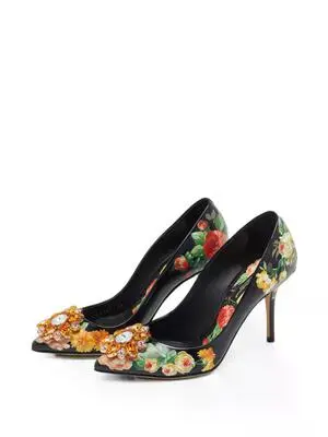 Dolce & Gabbana Bellucci Floral-print Heeled Pumps