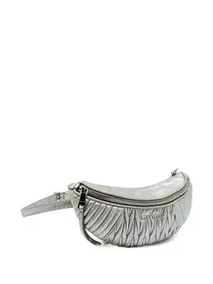 Miu Miu Matelassé Leather Belt Bag - Silver