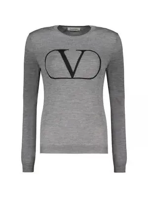 Valentino Garavani Vlogo Wool Sweater - Grey