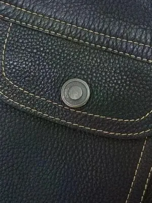 Gucci Contrast-stitch Leather Jacket