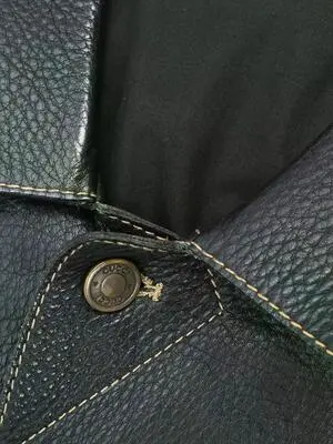 Gucci Contrast-stitch Leather Jacket