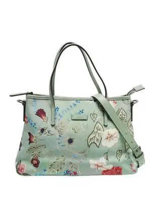 Gucci Floral-print Leather-trim Tote Bag