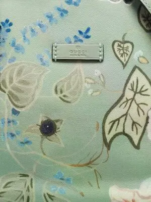 Gucci Floral-print Leather-trim Tote Bag