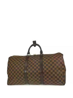LOUIS VUITTON Damier Keepall Patterned Luggage Bag - Brown