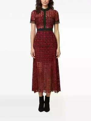 SELF-PORTRAIT Lace Scallop-edged Midi Dress