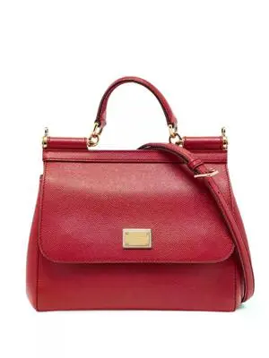 Dolce & Gabbana Miss Sicily Leather Shoulder Bag - Red