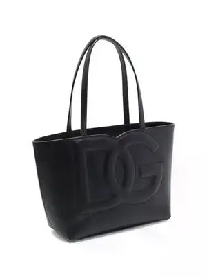 Dolce & Gabbana Dg Logo Leather Tote Bag - Black