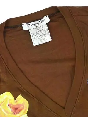 Dior 2005 Romantic Print V-neck T-shirt
