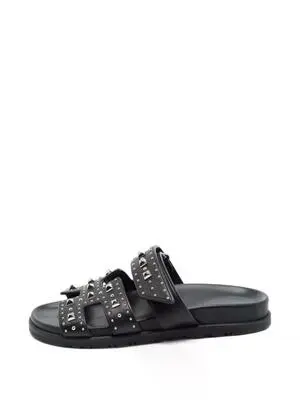Hermès Chypre Studded Flat Sandals - Black