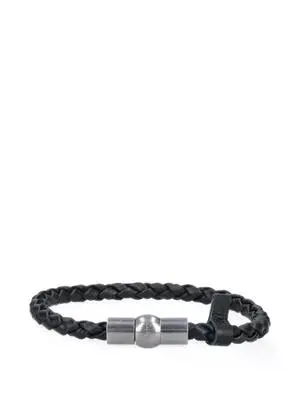 Mulberry Iris Braided Leather Bracelet - Black