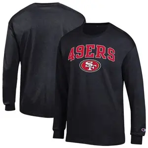 Champion San Francisco 49ers Arch Over Logo Long Sleeve T-shirt - Black