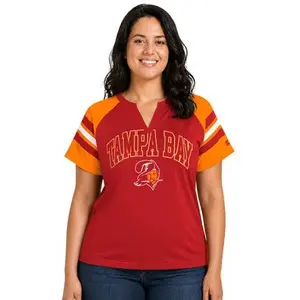 STARTER Tampa Bay Buccaneers Throwback Game On Notch Neck Raglan T-shirt - Red
